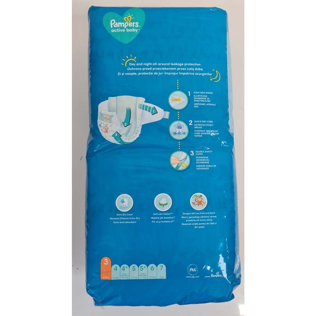 EXP: 12/2023 PAMPERS Active Baby 3 (6-10 kg) 52 ks | feedo.sk