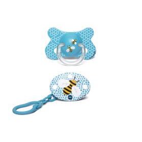 SUAVINEX Fusion dudlík fyziologický, silikon, 4-18m + oválný klip ...