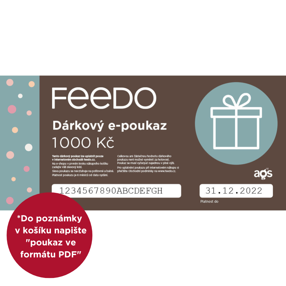 Dárkový poukaz 1000 Kč pro eshop | feedo.cz