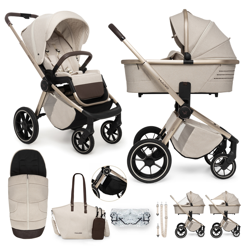 MUUVO Kočárek kombinovaný Quick Boho Brown set 2v1 | feedo.cz