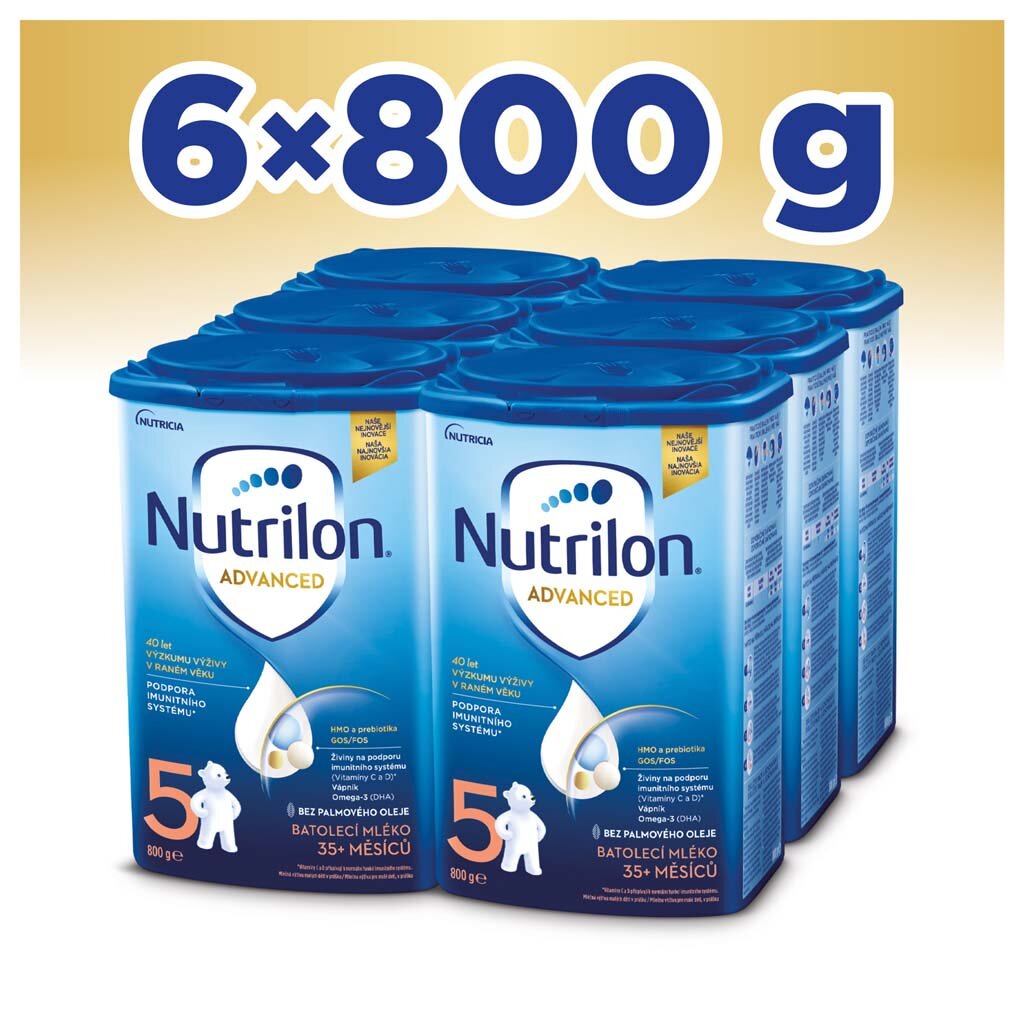 6x NUTRILON 5 Mléko batolecí 800 g, 35+ | feedo.cz