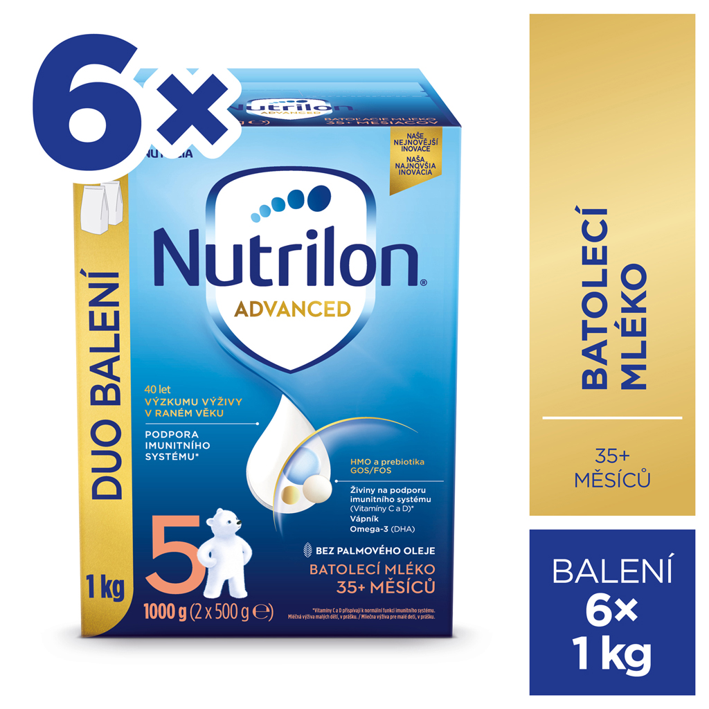 NUTRILON Mléko batolecí 5 Advanced od uk. 35. měsíce 6x 1000 g | feedo.cz