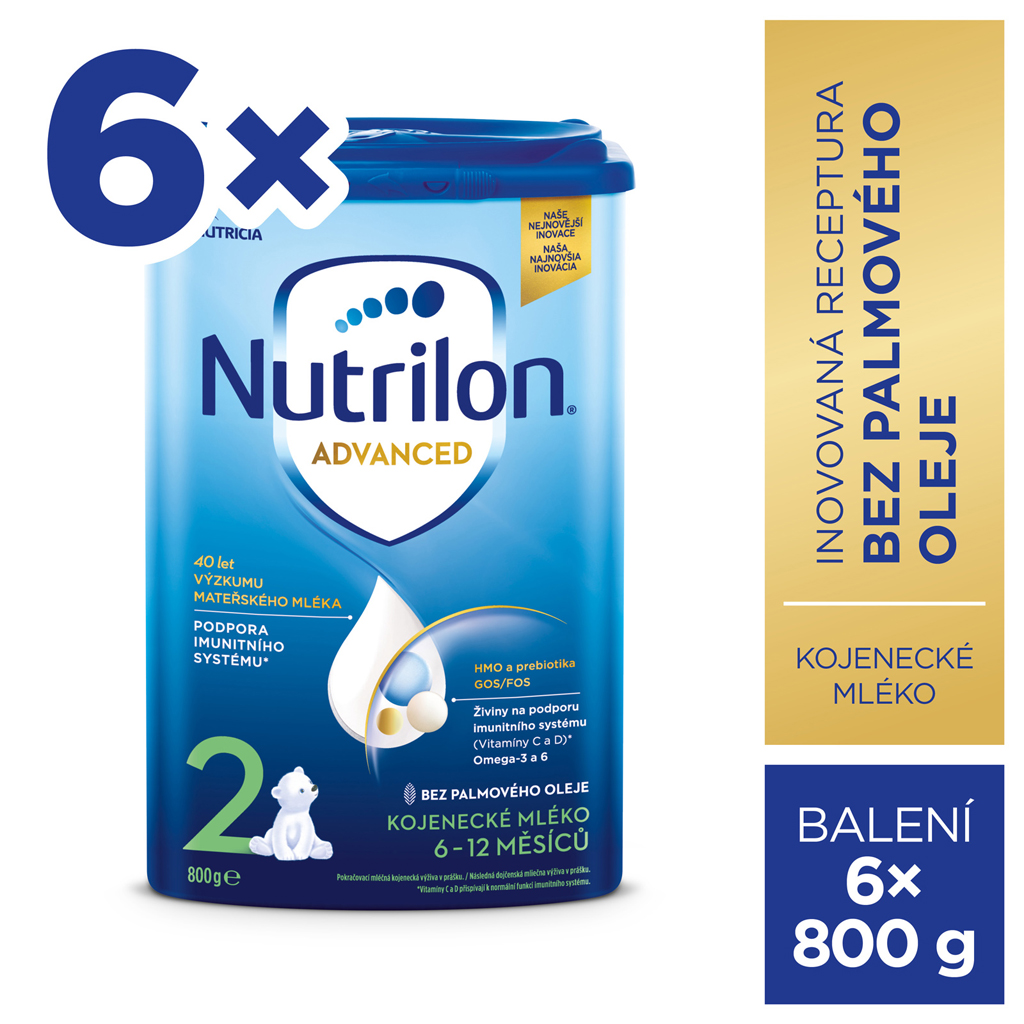 NUTRILON Mlieko následné dojčenské 2 Advanced 6x 800 g, 6+ | feedo.sk