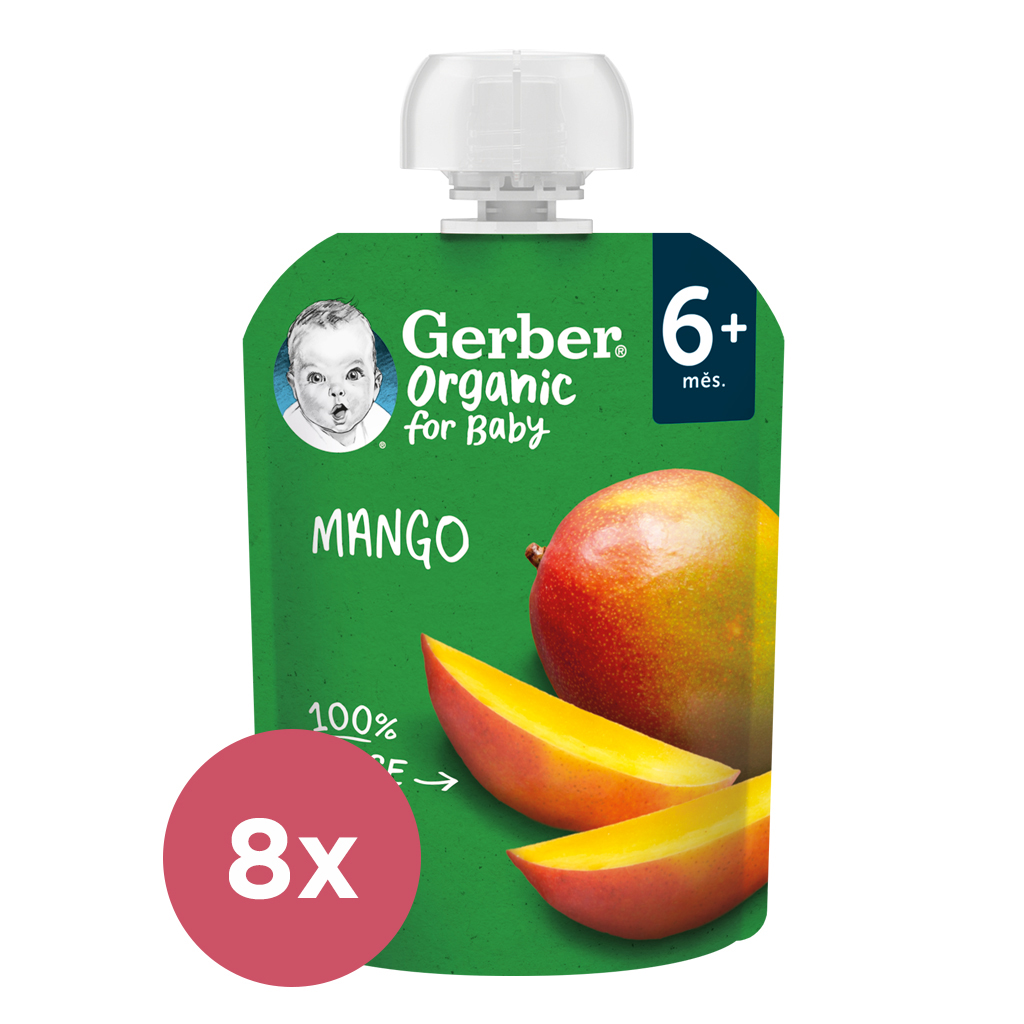 8x GERBER Organic Kapsička mango 90 g | feedo.cz