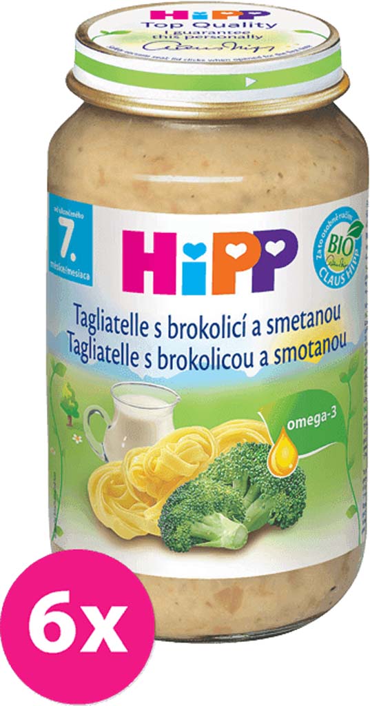 6x HiPP BIO Cestoviny so zeleninou a smotanou (220 g) - zeleninový ...