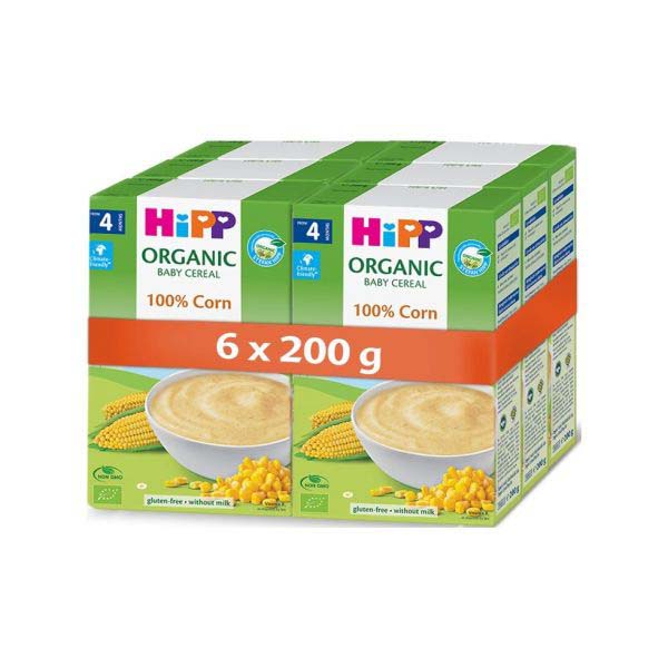 6x HiPP BIO První obilná kaše 100 % kukuřičná 200 g, 4m+ | feedo.cz