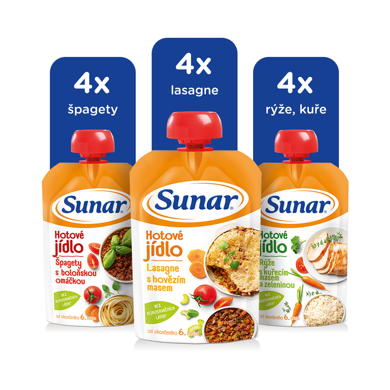 SUNAR Kapsička Hotové jídlo masovo-zeleninové mix 12x120 g | feedo.cz