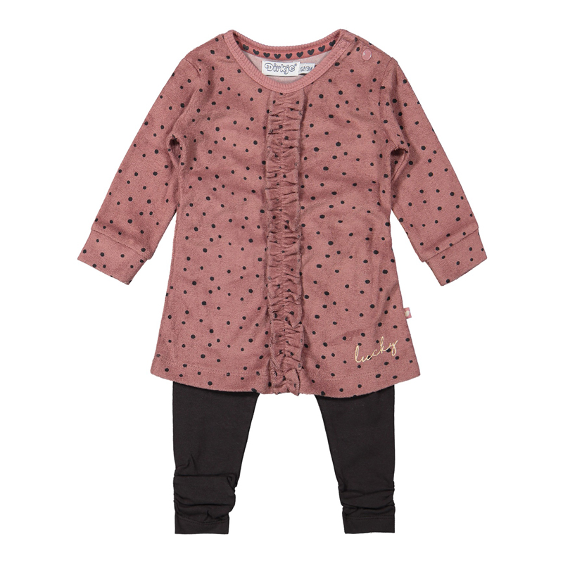 DIRKJE Set 2.d šaty + legíny Nepravidelné tečky dívka 68 | feedo.cz