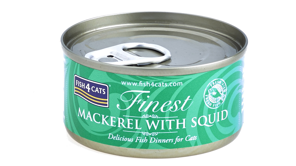 FISH4CATS Konzerva pro kočky Finest makrela s olihní 70 g | feedo.cz