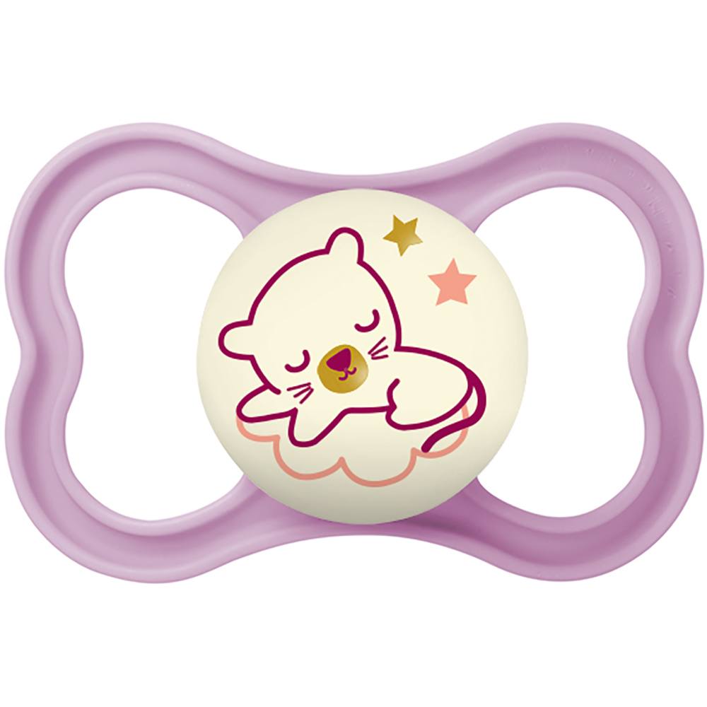 MAM Dudlík Air Night 6m+, fialový/tygr | feedo.cz