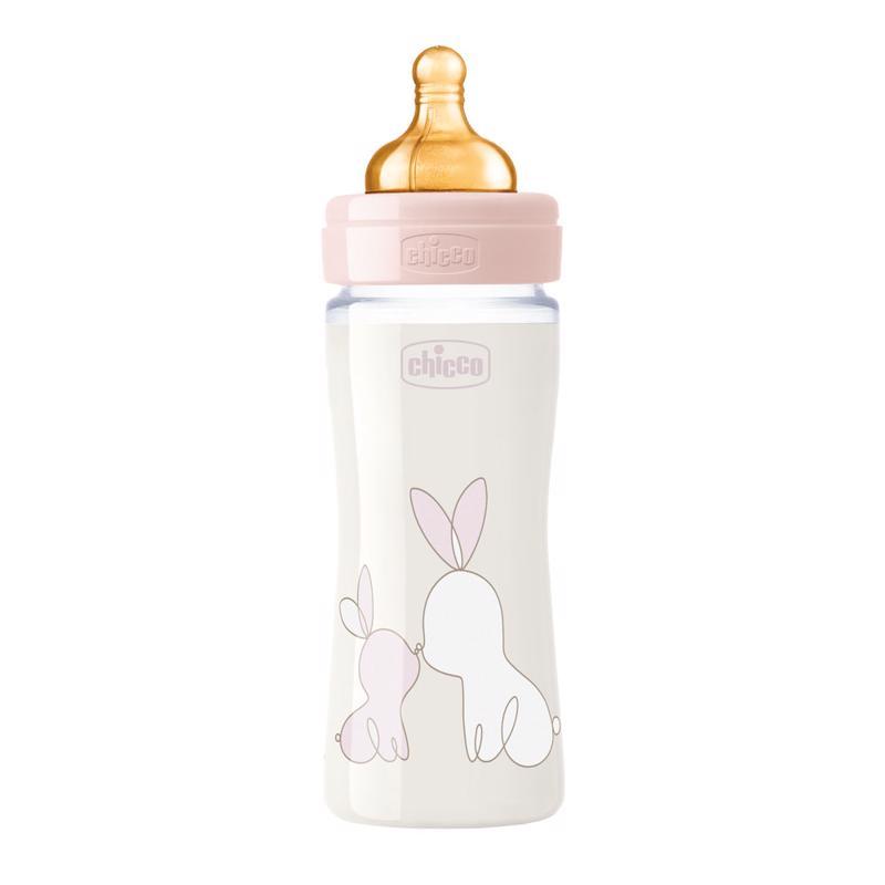 CHICCO Fľaša dojčenská sklo Original Touch latex 240 ml dievča | feedo.sk